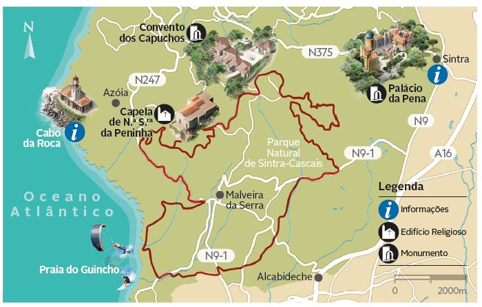 Circuito ciclável Penha Longa - Sintra: pedalar da floresta até ao mar